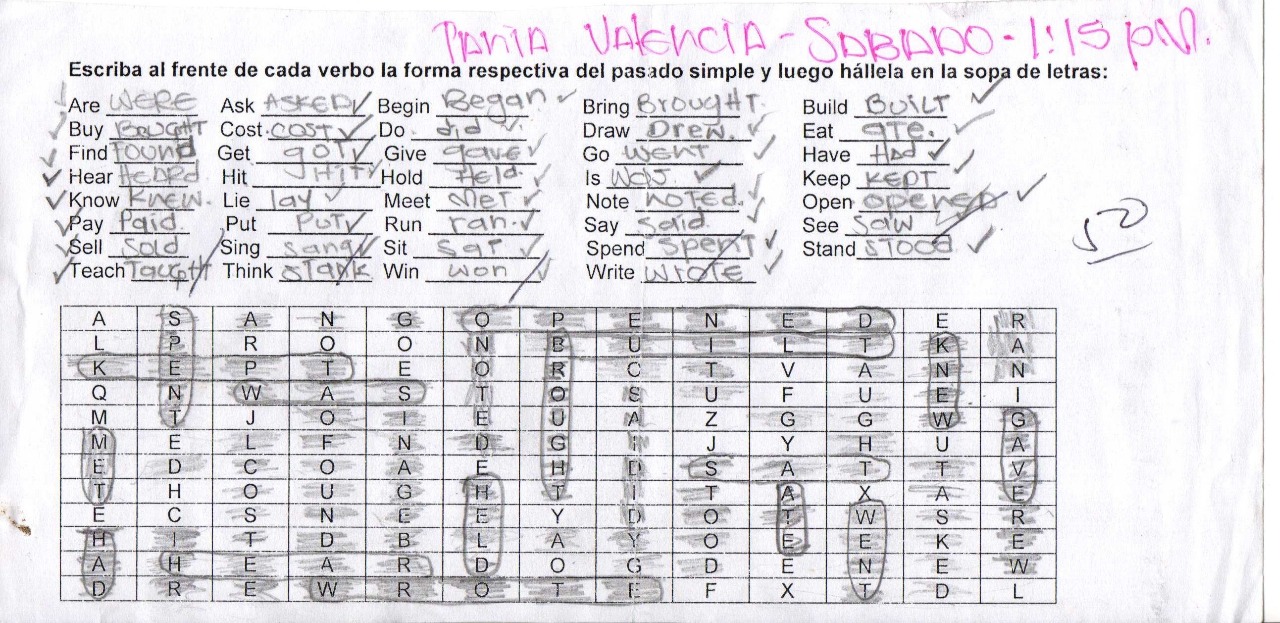 sopa de letras pasado simple :: tania-com-co80.webnode.com.co